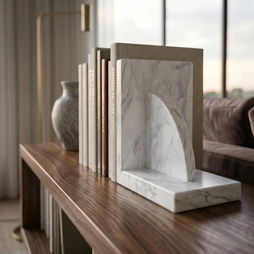 Stylish Marble Bookends for Office & Home | Lamac